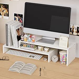 Amazon.com: YGYQZ Adjustable Monitor Stand for Desk, 2 Tier Dual ...