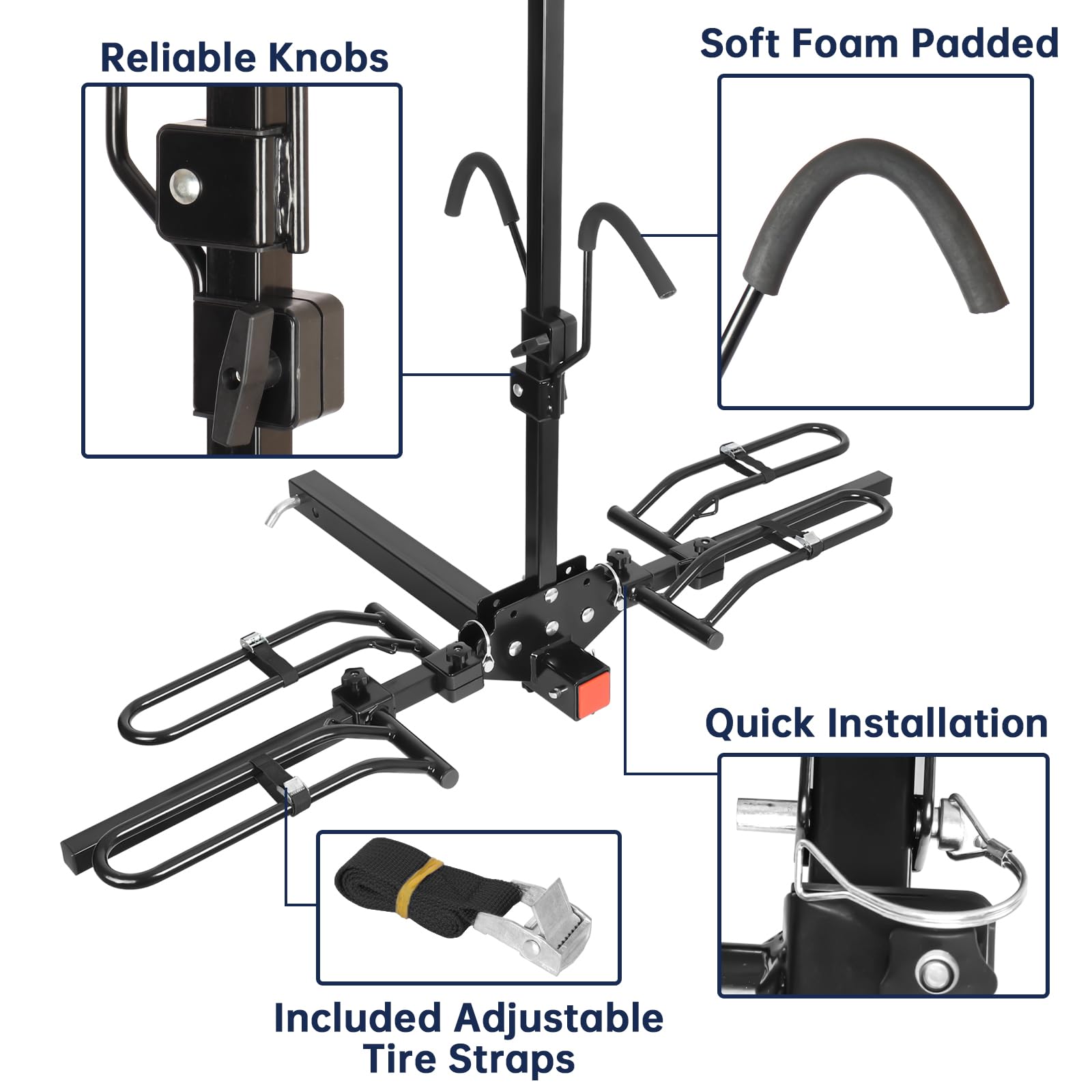 Snapklik.com : Hitch Mounted Bike Rack, 2 Bike 160 Lbs Capacity ...
