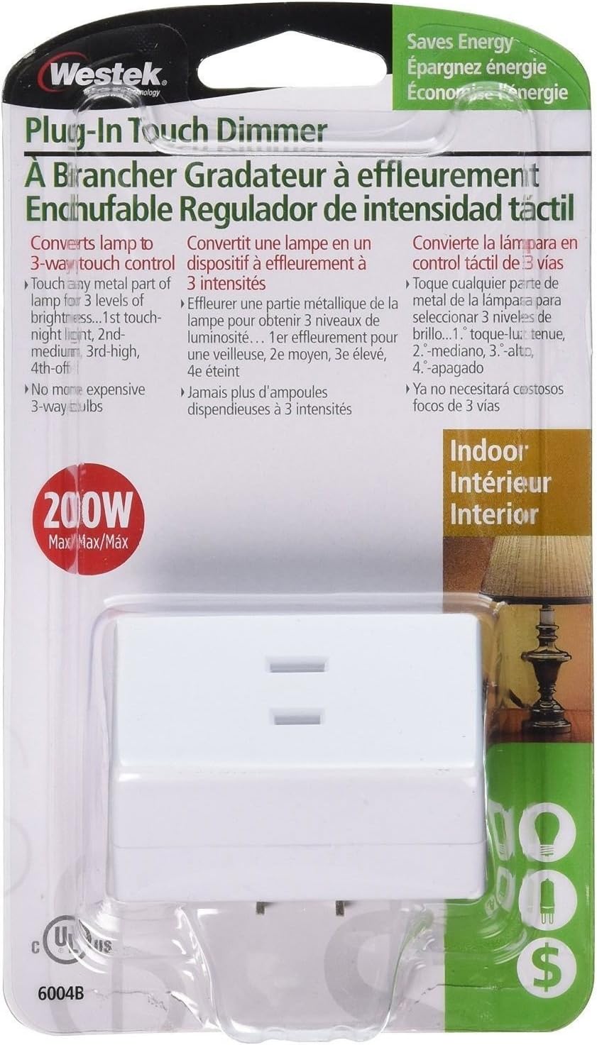 Westek Touch Lamp Control Dimmer Switch – Small Plug-In Device Converts ...