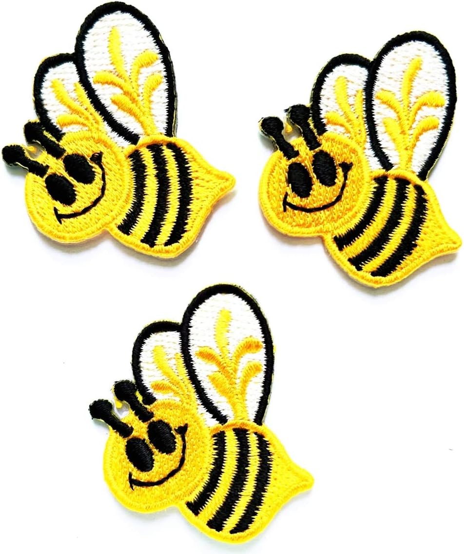 Amazon.com: NiPitShop Bee Insect Patch - 3pcs Multicolor Embroidered ...