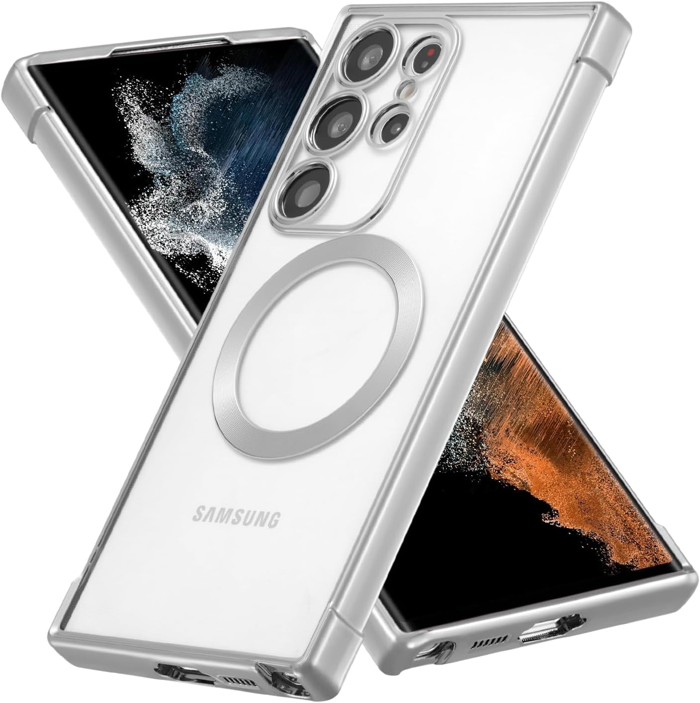 Amazon.com: RALEAVO Magnetic Case for Samsung Galaxy S23 Ultra Clear ...
