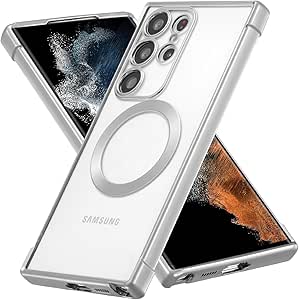 Amazon.com: RALEAVO Magnetic Case for Samsung Galaxy S23 Ultra Clear Case Cover [Compatible with ...