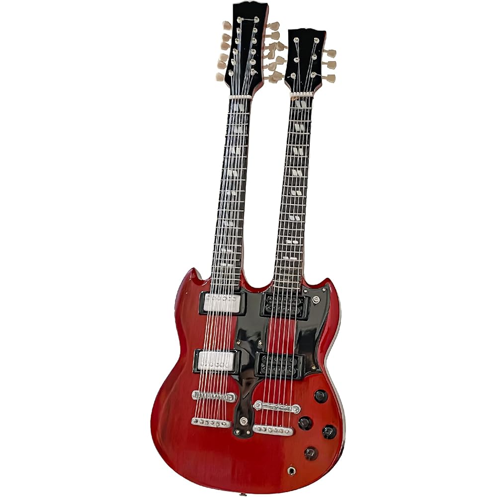 $7/mo - Finance Jimmy Page Double Neck Mini Guitar Replica, Miniature ...