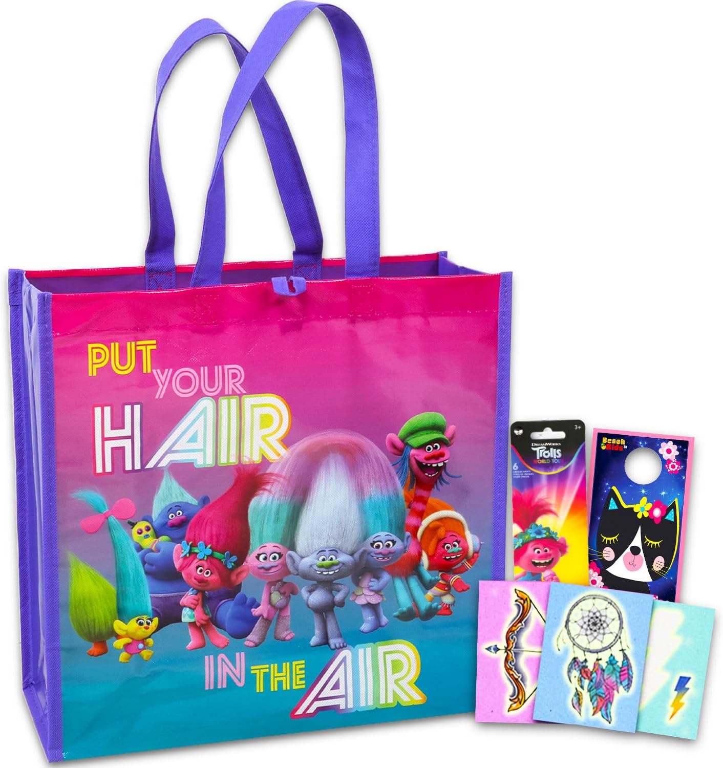 Amazon.com: Trolls Tote Bag Set - Bundle with Trolls Hair in the Air ...