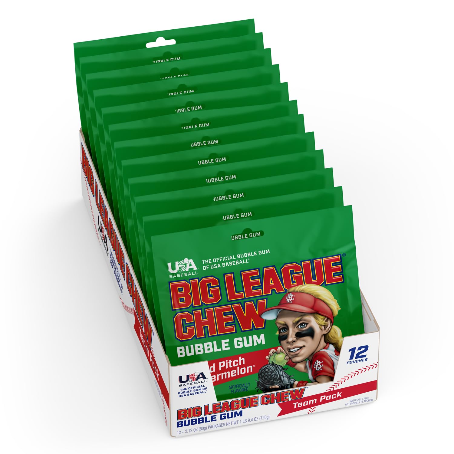 Amazon.com : Big League Chew Wild Pitch Watermelon Bubble Gum - Juicy ...