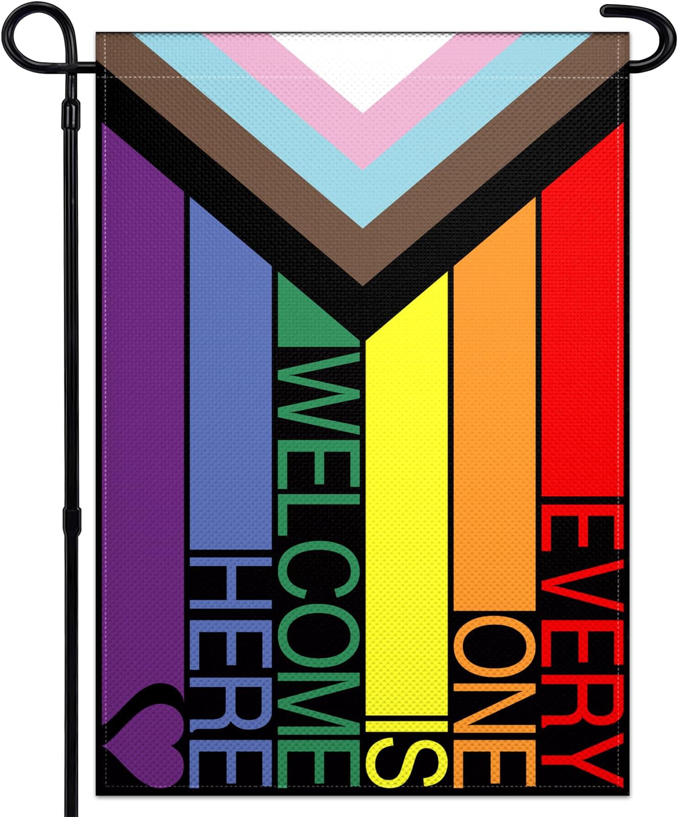 Amazon.com : Progress Pride Every One Is Welcome Here Garden Flags ...