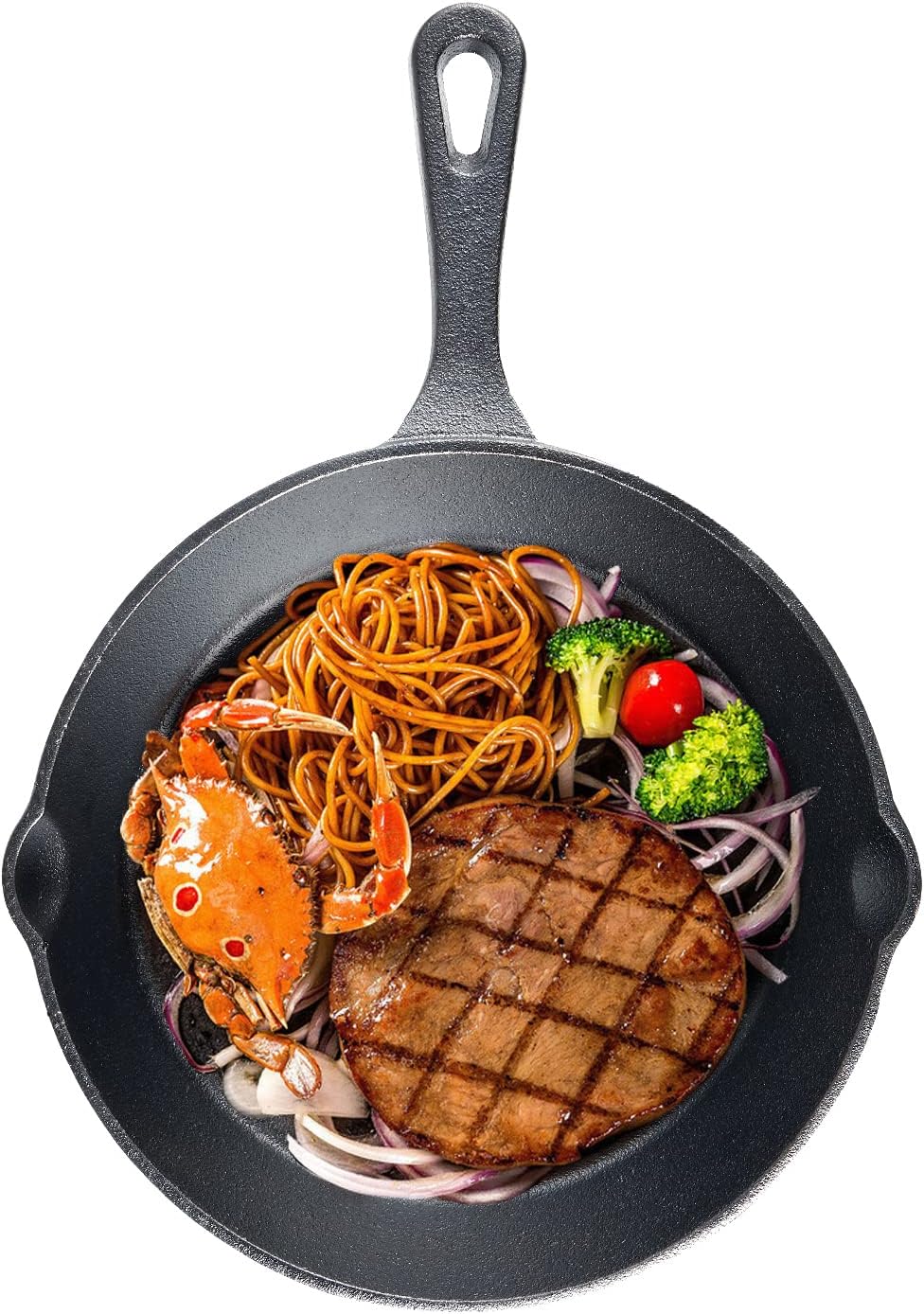 TECHVIDA Cast Iron Frying Pan, Pre-Seasoned Cast Iron Skillet Frying ...