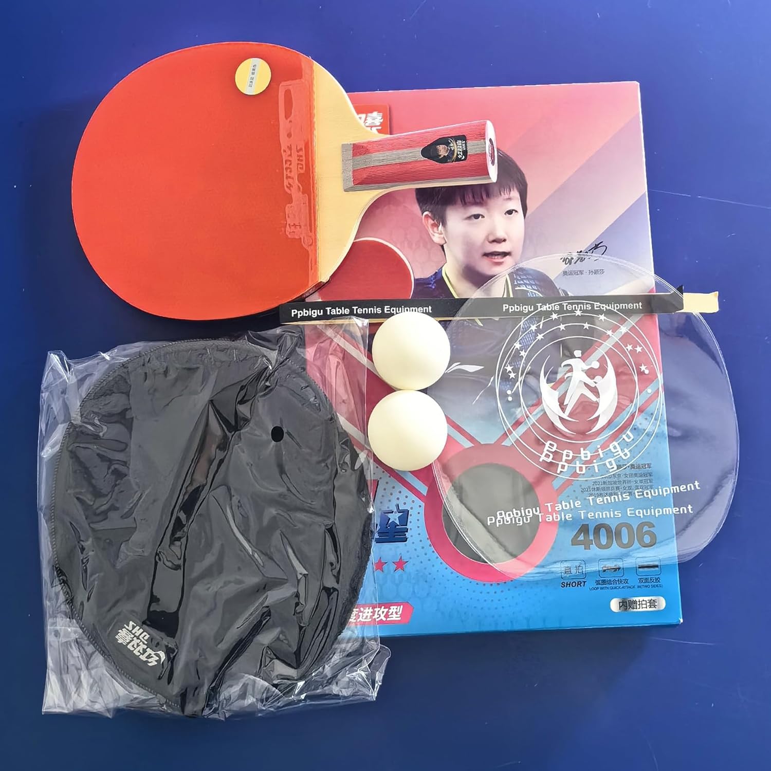 Amazon.com : DHS H4006 4 Stars Table Tennis Racket, DHS Hurricane 3 + G888 Rubber, 7 Ply Wood ...