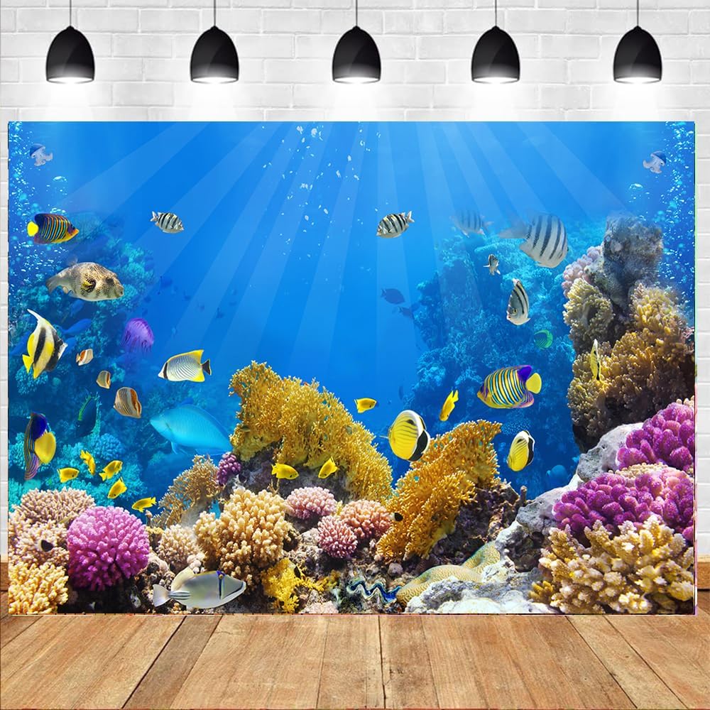 Amazon.com : LTLYH (7x5) Under The Sea Photography Backdrop Aquarium ...