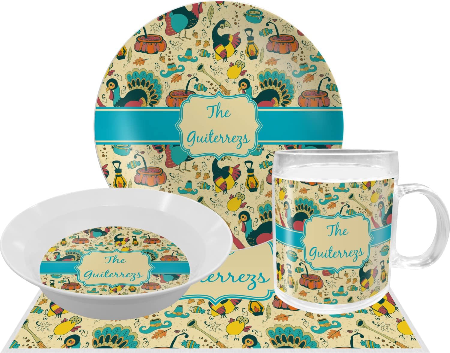 Amazon.com | Personalized Old Fashioned Thanksgiving Dinner Set ...