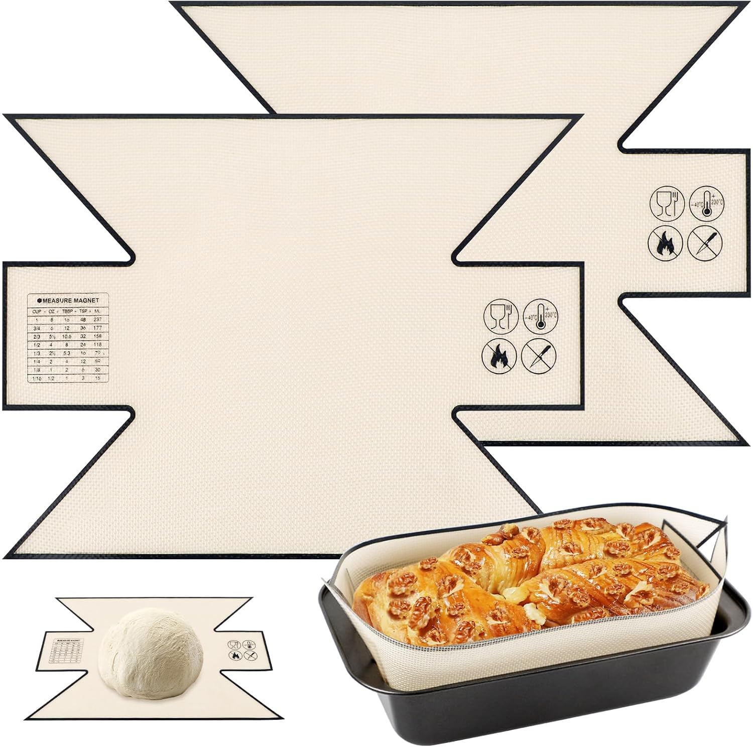 Amazon.com: 2Pcs Silicone Bread Loaf Pan Liners, Extra Thick Silicone ...