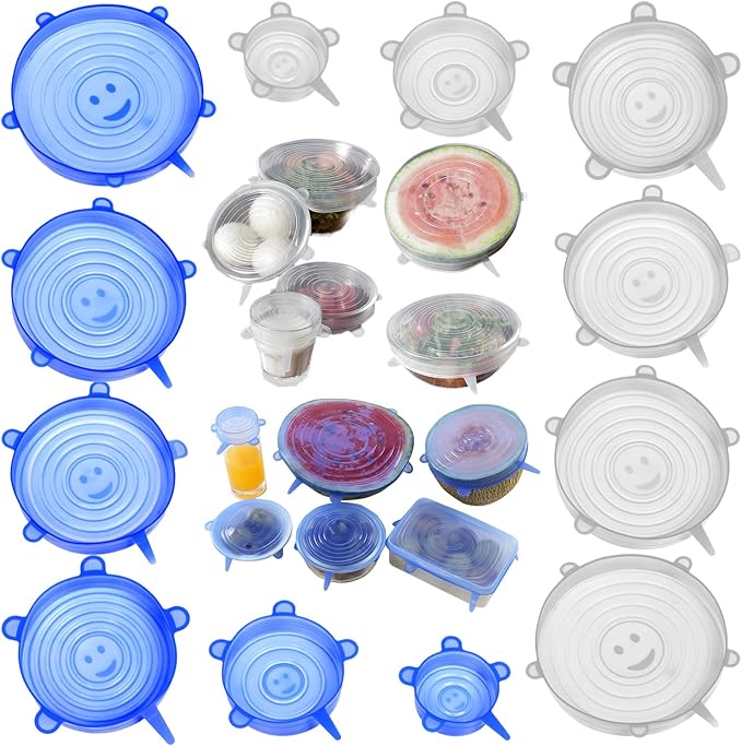 Silicone Stretch Lids, Silicone Bowl Covers Reusable, 6 Sizes to Suit ...