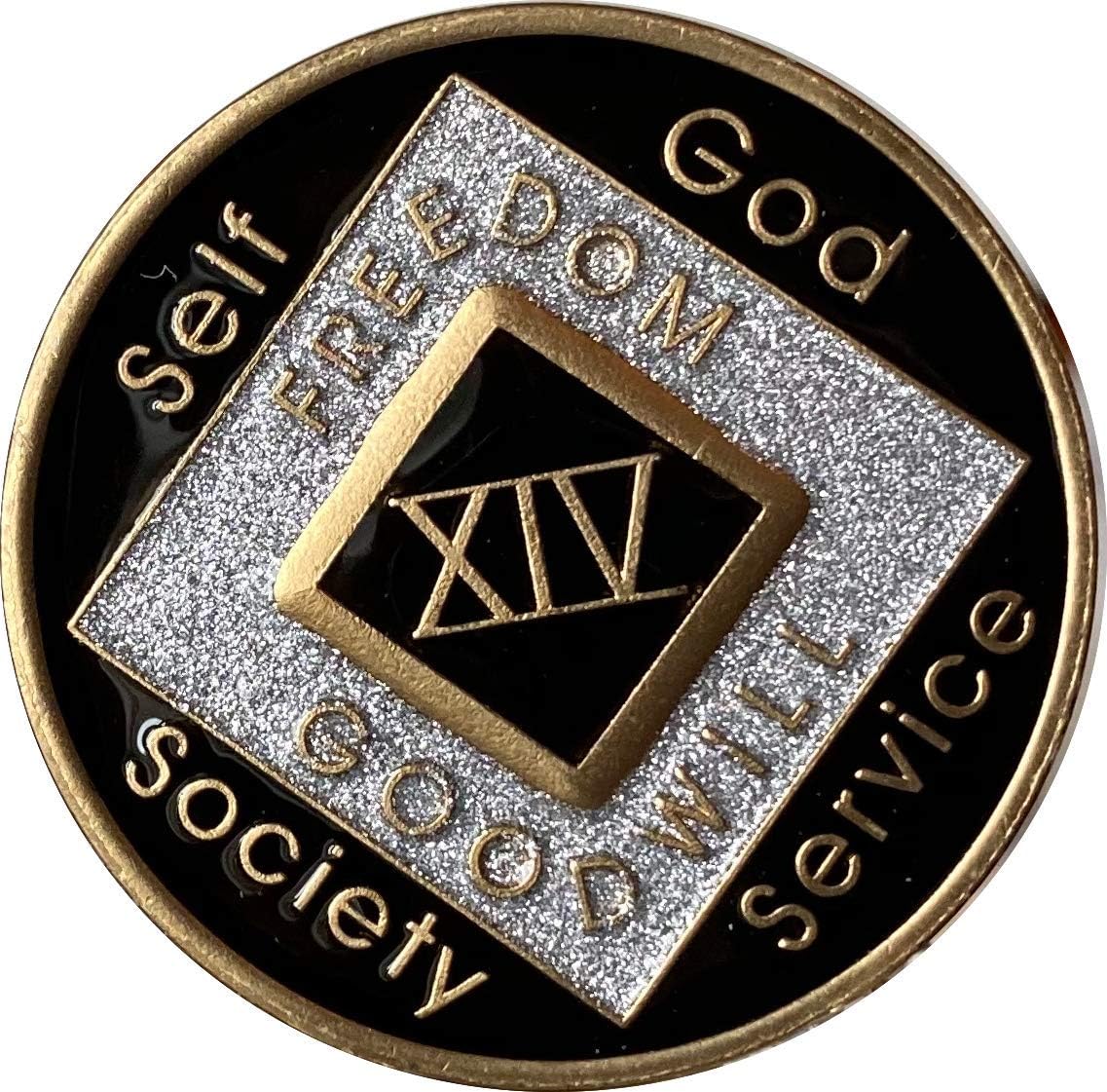 Amazon.com : 20 Year Black and Silver NA Medallion Official Narcotics ...