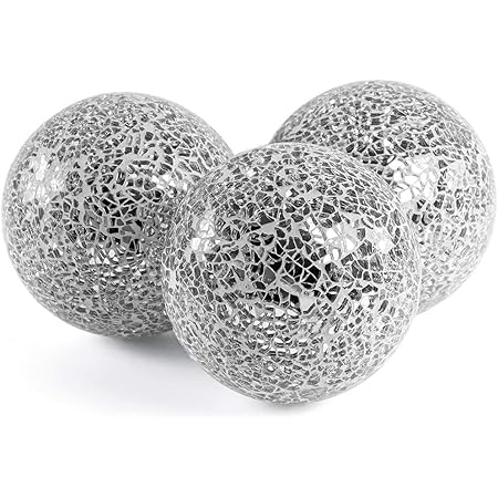 Amazon.com: TOPZEA 3 Pack Decorative Glass Balls, 4 Inch Glass Mosaic ...