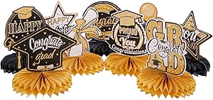 Amazon.com: 9pcs Graduation Honeycomb Ornament Desk Topper Grad Party ...