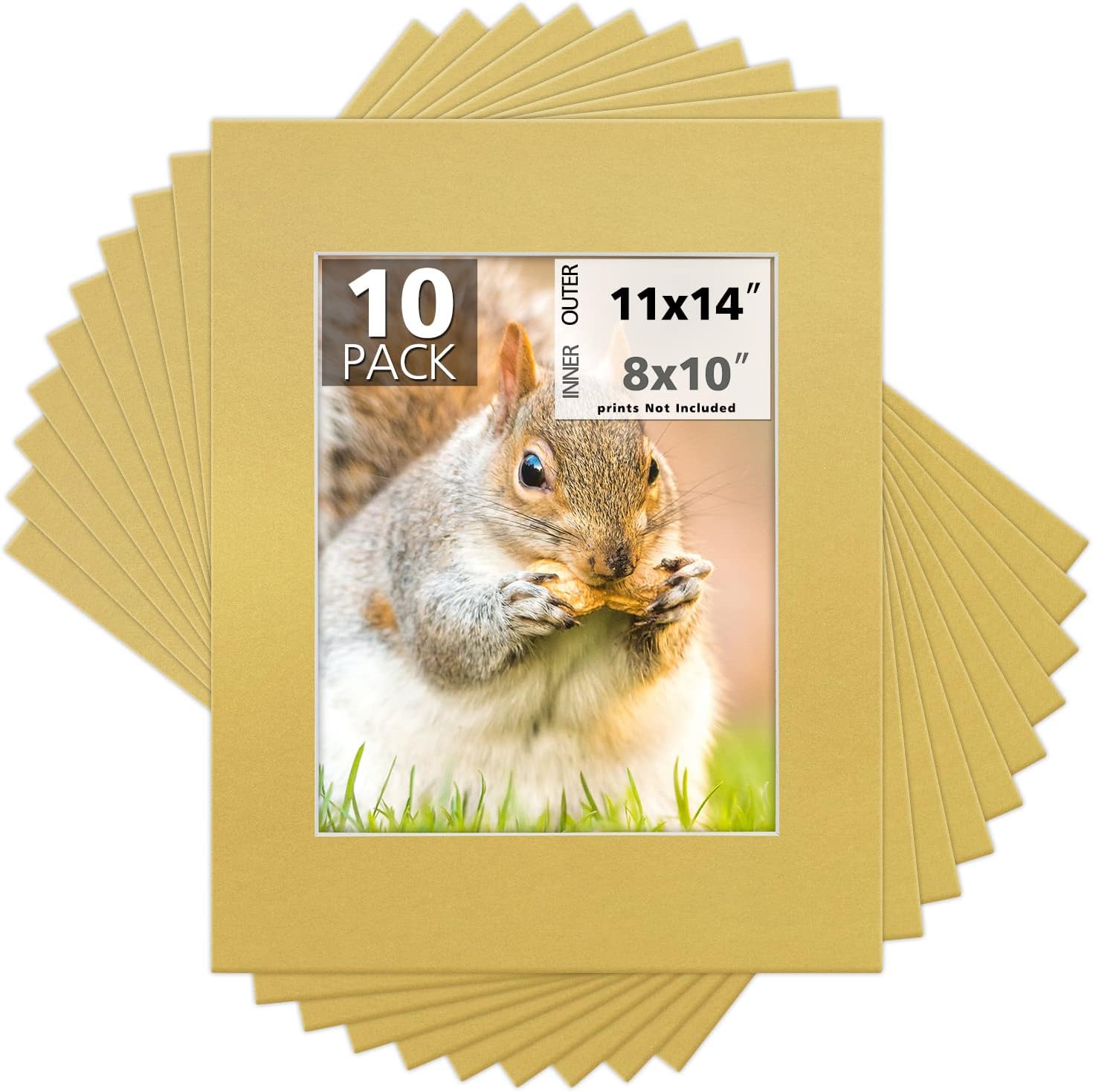Amazon.com: Mat Board Center, Pack of 10, 11x14 for 8x10 Old Gold Color ...