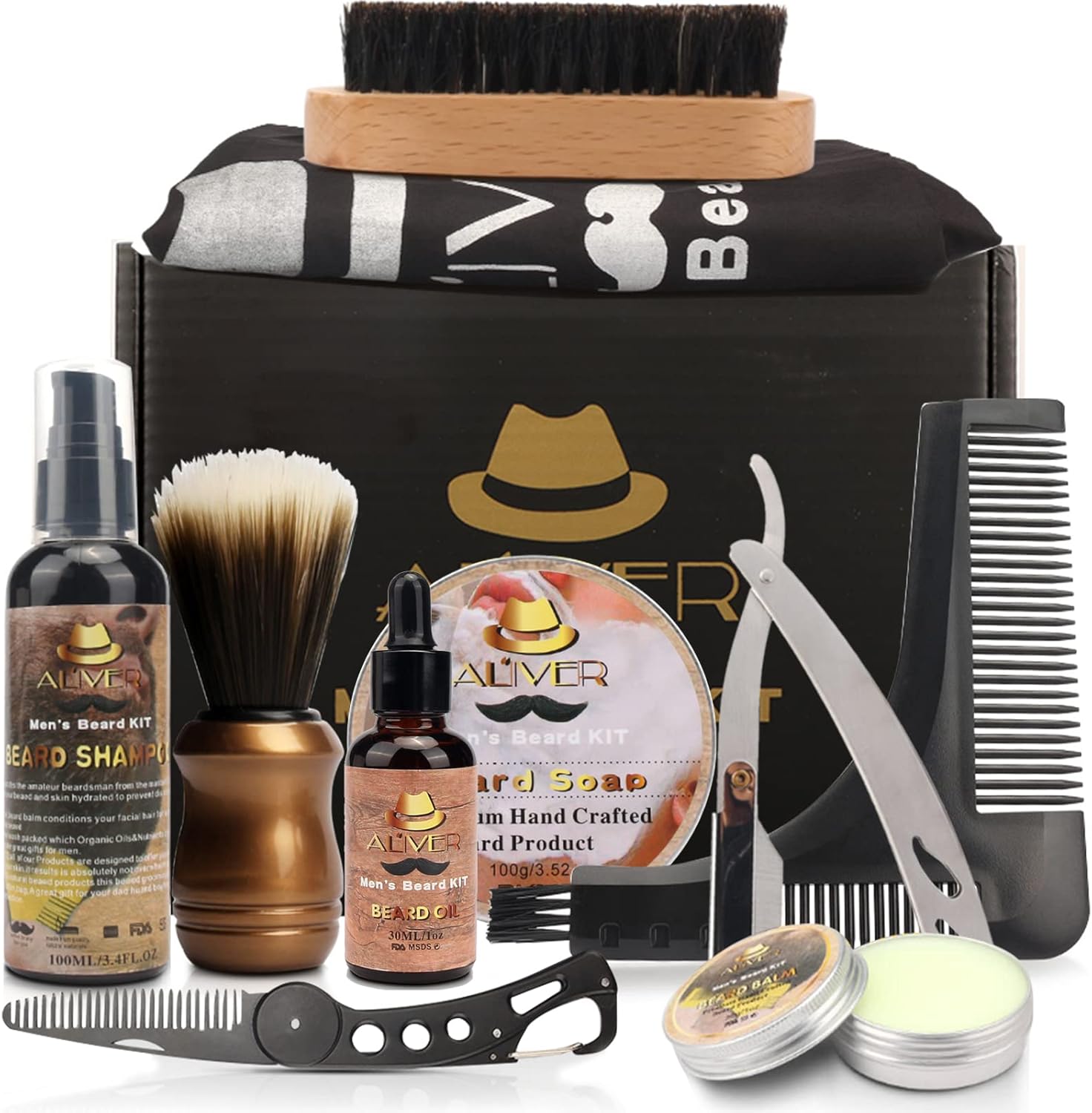 Kit de Cuidado de la Barba, Kit de Crecimiento y Recorte de Barba 12 en ...