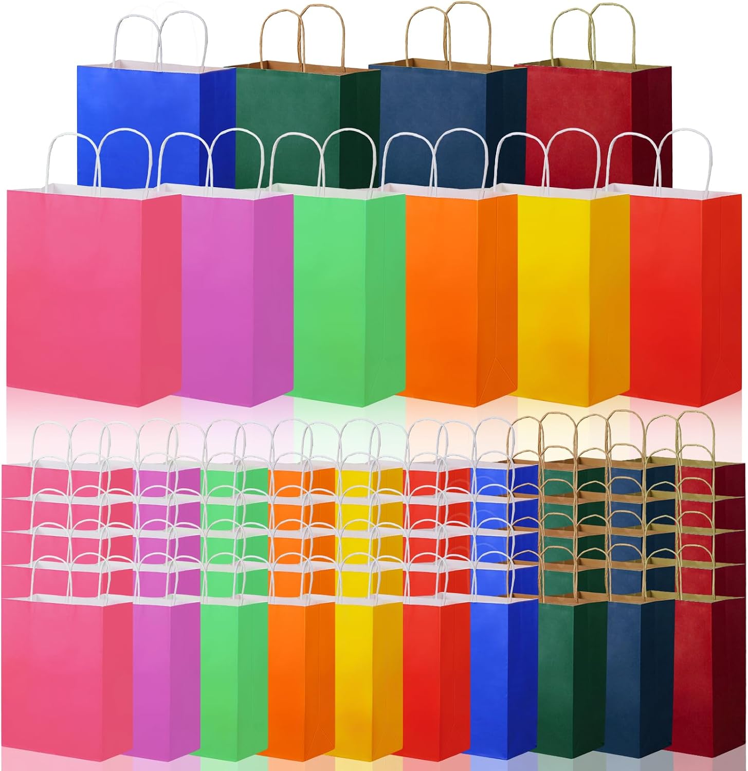Amazon.com: Geyoga 60 Pack Small Gift Paper Bags with Handles Kraft ...