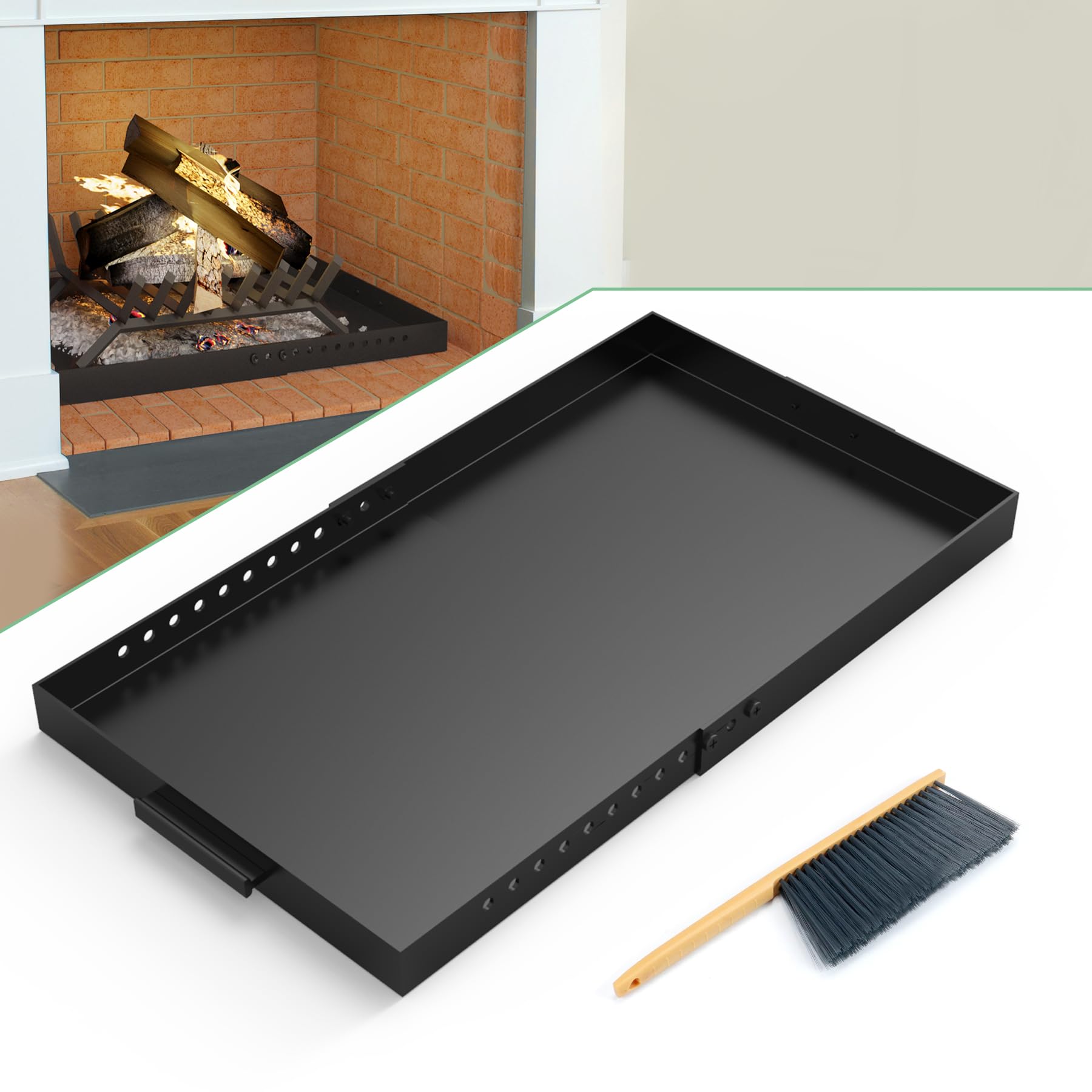 Amazon.com: Memrita Fireplace Tray,Rectangle Fireplace Pan Extend Up to ...