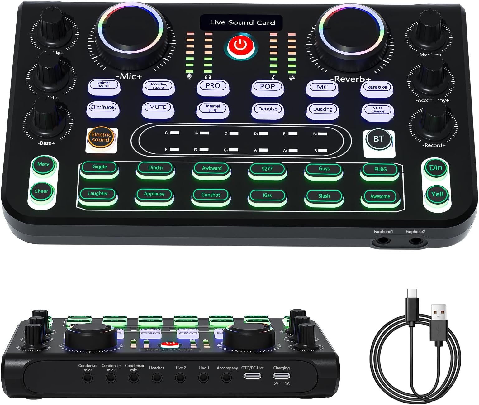 Rubehoow Podcast Equipment Bundle, Live Sound Card and Audio Interface ...
