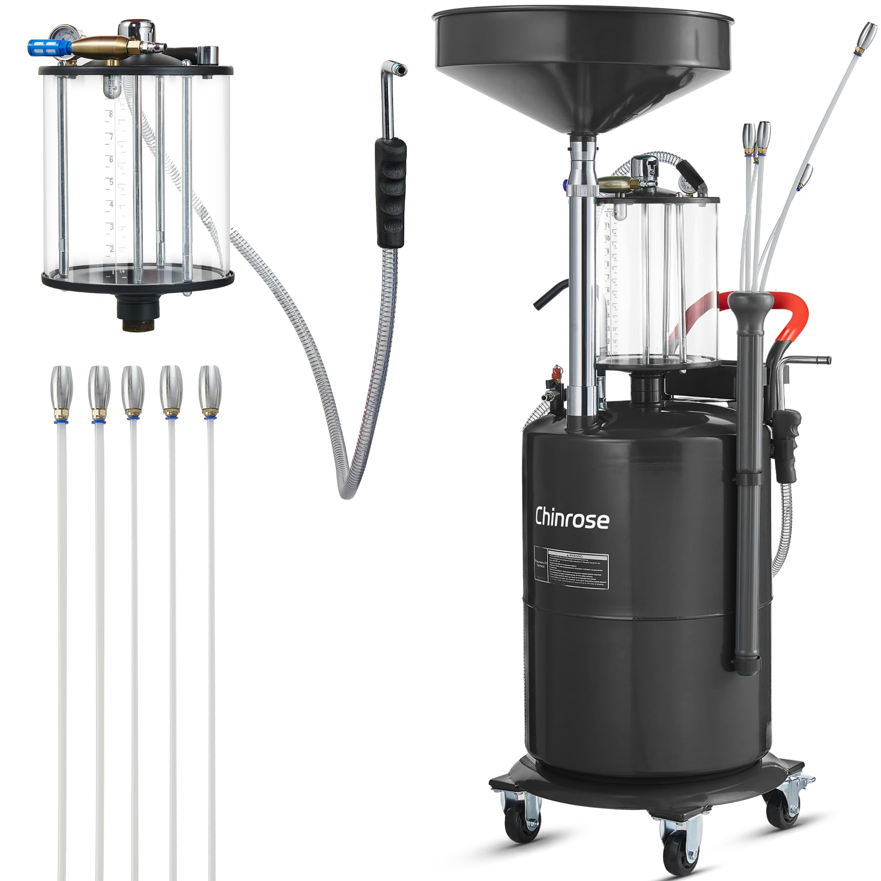 Amazon.com: Chinrose Waste Oil Drain Tank Pneumatic Oil Drain Extractor ...