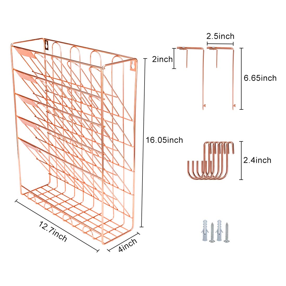 Superbpag Hanging File Organizer, 6 Tier Wall Mount Document Letter ...