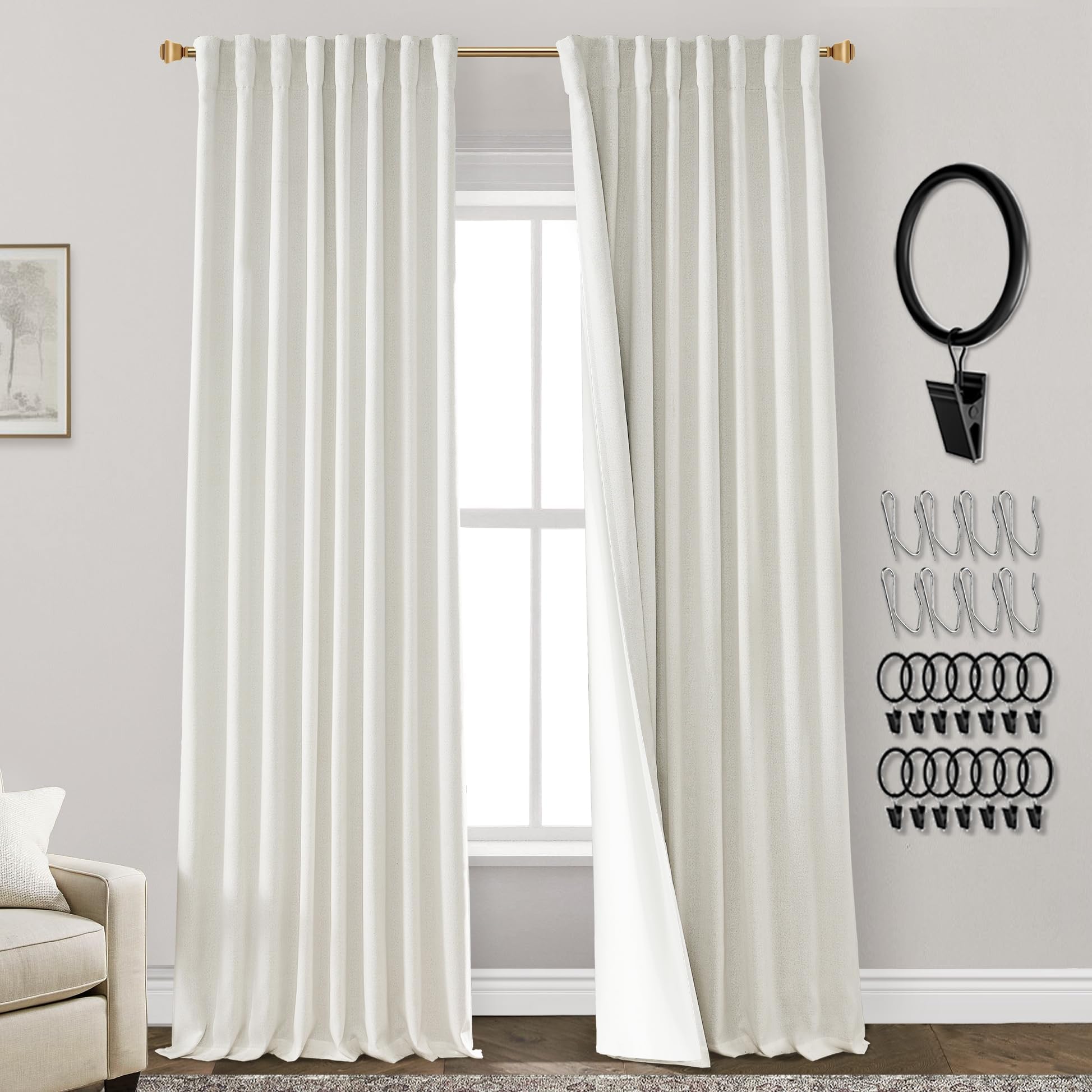 Amazon.com: 100% Linen pinch pleated lined window curtain panel Drape ...