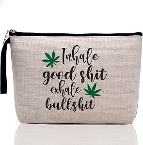 Amazon.com: Funny Gag Gifts Leaf Makeup Bag Novelty Weed Gift ...