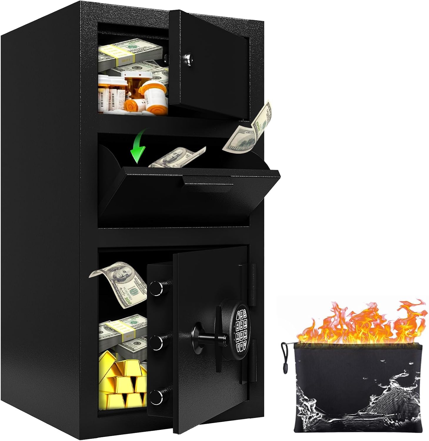 KAER 6.5 CuFt Drop Safe for Business, Cash Safe with Drop Slot, 68 lbs ...