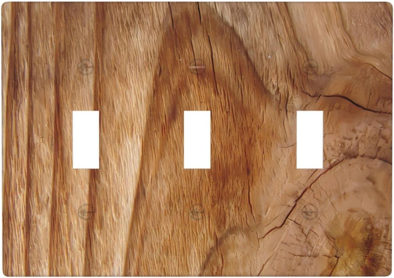 Farmhouse Wood Print Triple Toggle Light Switch Cover Decorative Rustic ...