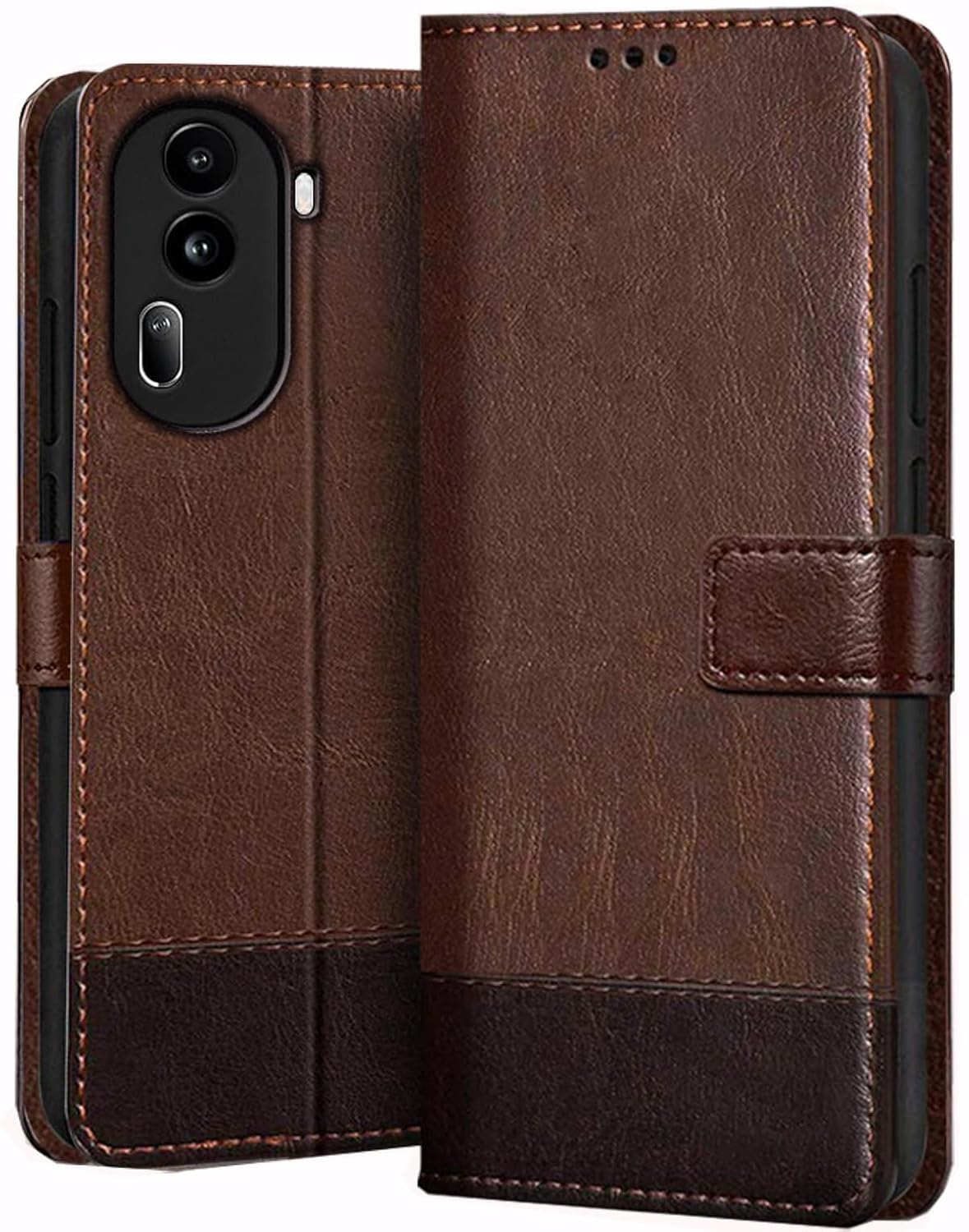 SHINESTAR Ultimate Dual Shade Leather Finish Flip Back Cover for Oppo ...