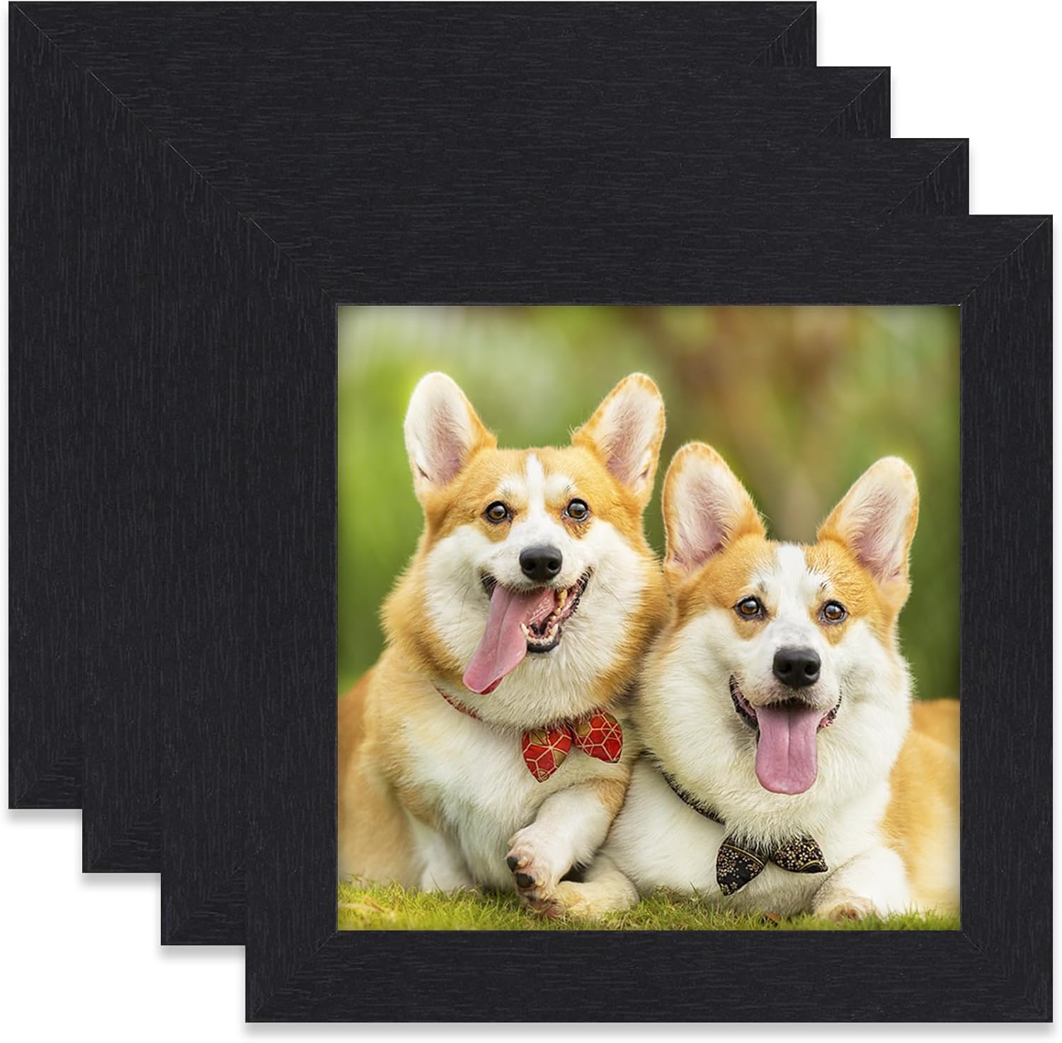 Amazon.com - TOFOREVO 5x5 Picture Frames Set of 4 Black Wood Grain ...