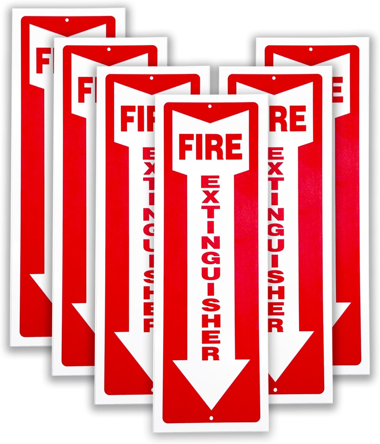 Amazon.com: Fire Extinguisher Sign - 6 Pack 4x12 Inch - 23 Mil Plastic ...