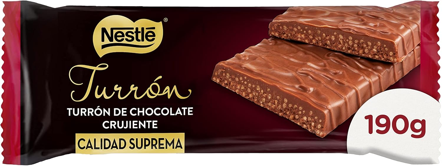 Nestlé Turron de Chocolate, Crujiente Avellana, 190g : Amazon.es ...
