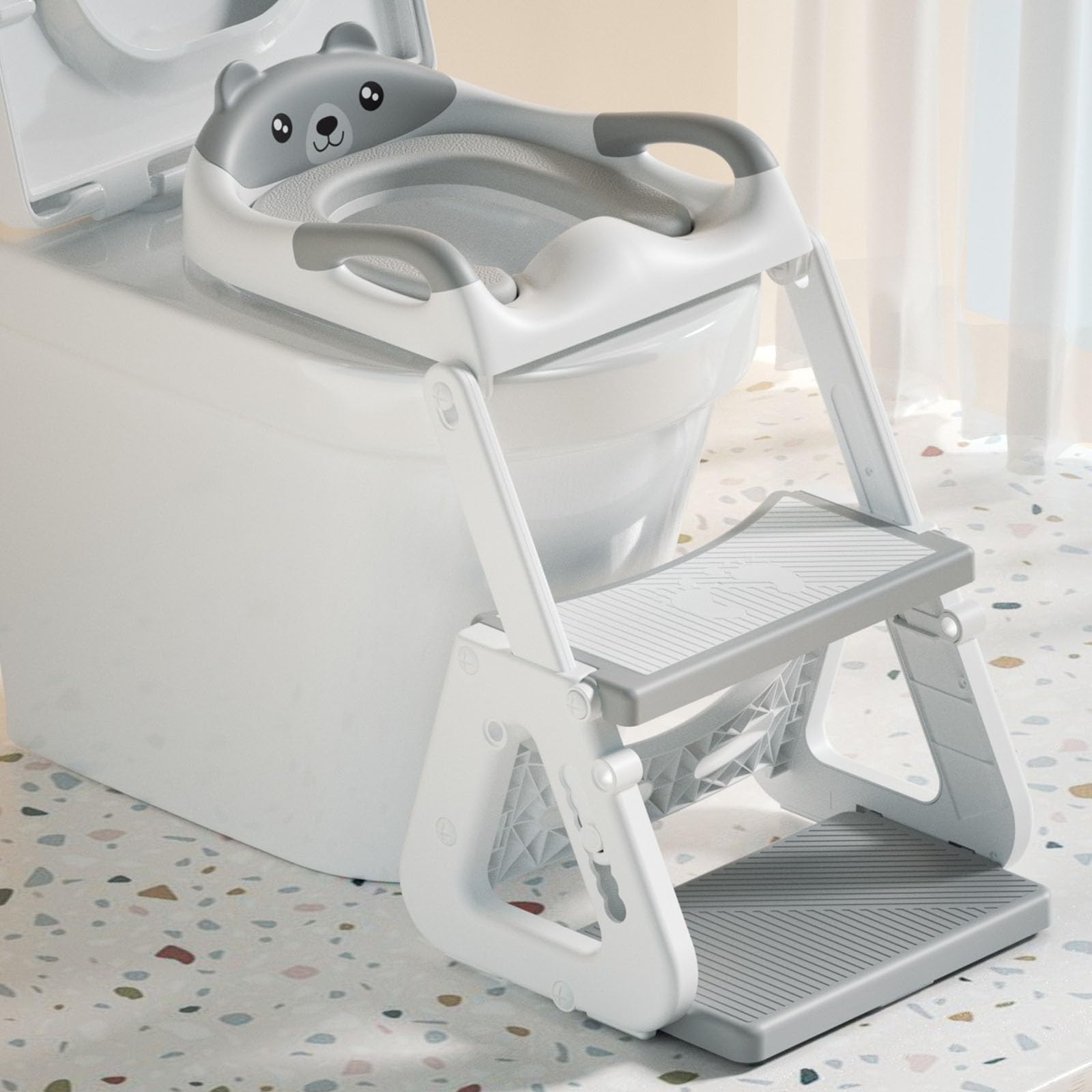 PandaEar Toilet Potty Training Seat with Step Stool Ladder, Comfortable ...