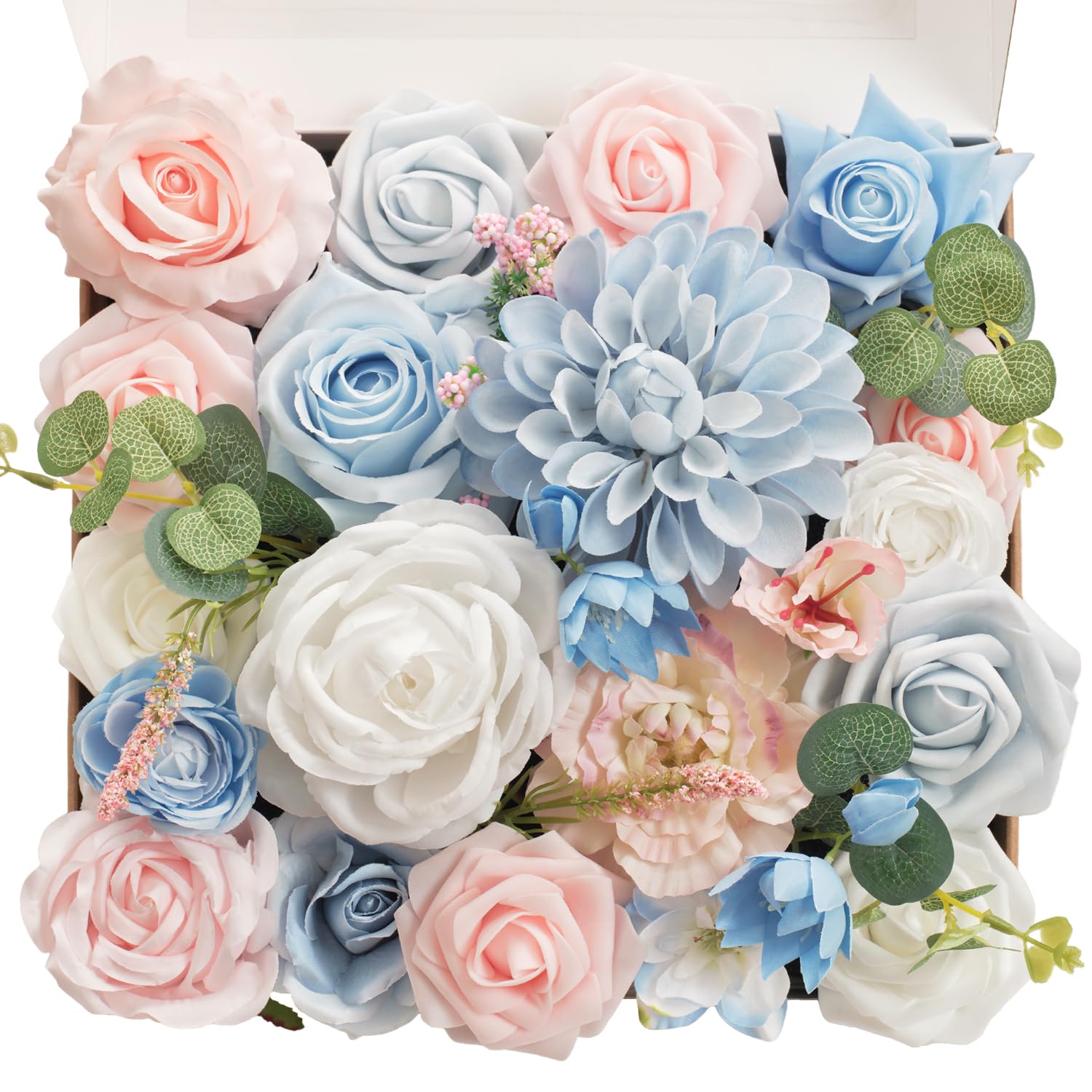 Amazon.com: TINGE TIME Artificial Flowers Baby Pink & Baby Blue Flower ...