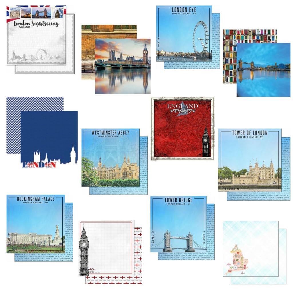 Amazon.com : Custom Bundle - 12 London England Travel Vacation Themed ...