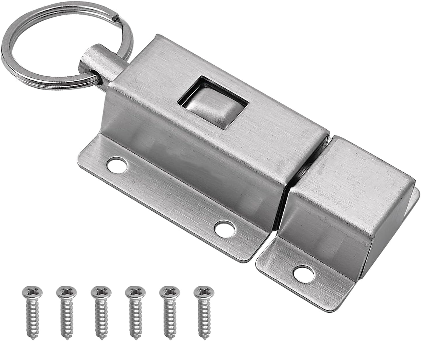 Bettomshin Door Barrel Bolt, Stainless Steel 304 Ring-Pull Spring ...