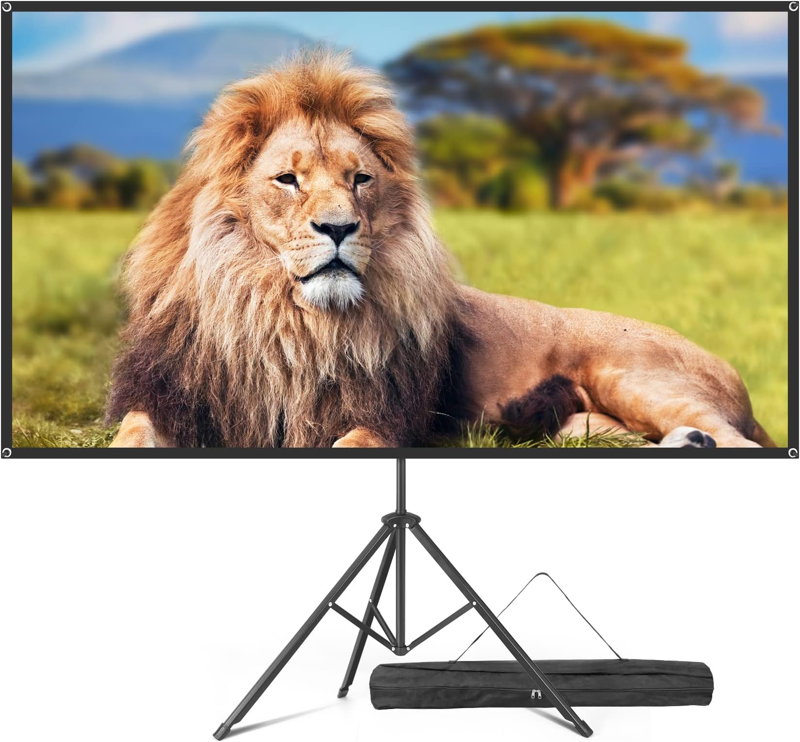 VISULAPEX 2024 Upgraded Fiberglass Projector Screen with Tripod - 80 ...