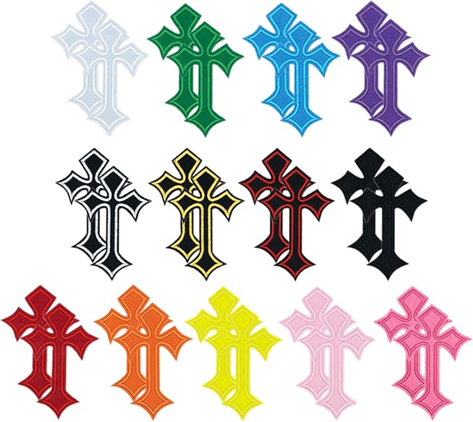 Amazon.com: QIYUDA 26 PCS Cross Patches Iron on, DIY Chrome Hearts ...