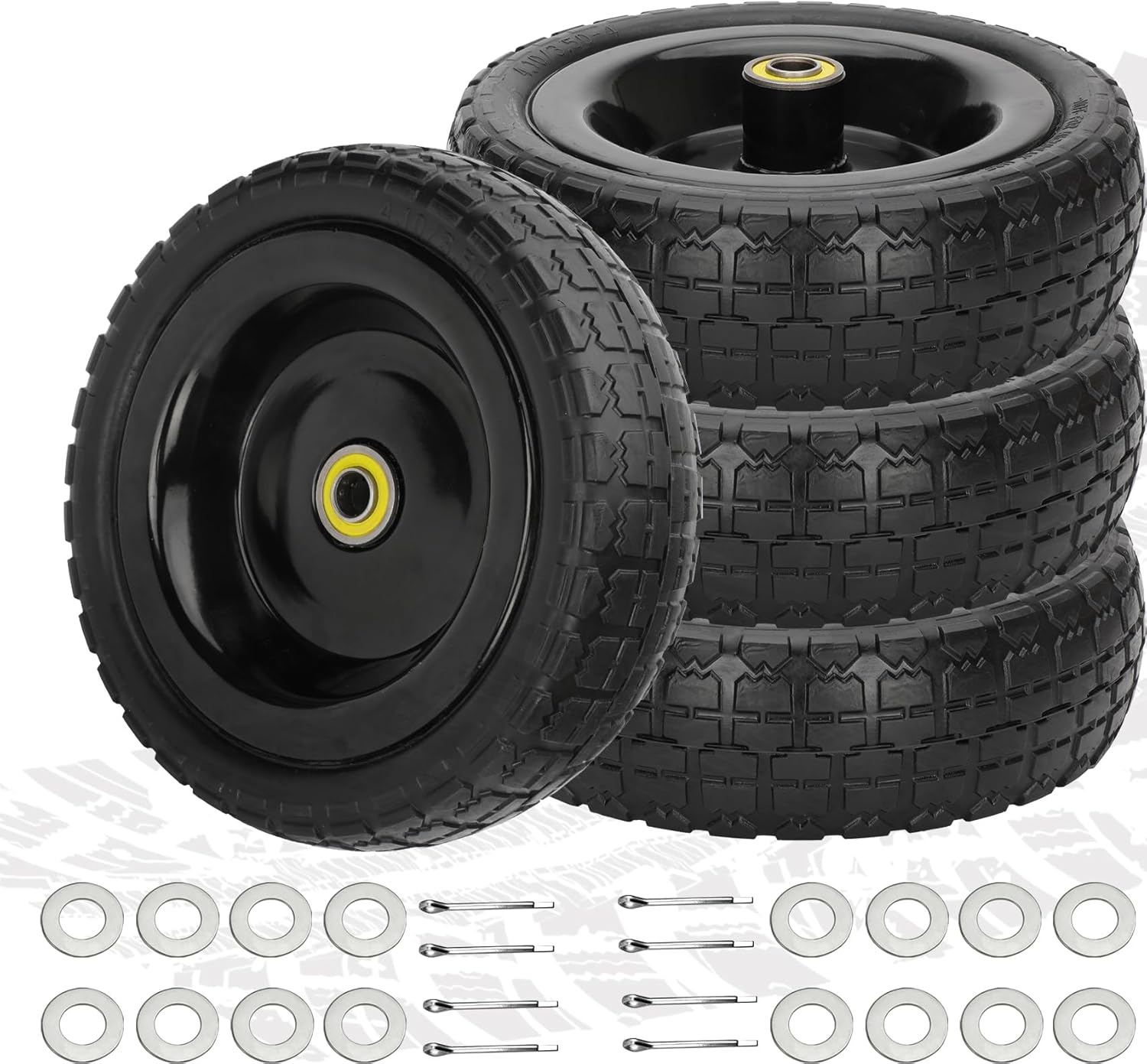 Amazon.com: Upgraded 10" Flat Free Wheels Replacement for GOR Garden ...