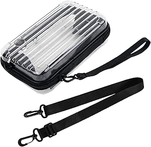 Amazon.com: ASUNFO Transparent Hard Shell Cosmetics Case Carrying Hard ...