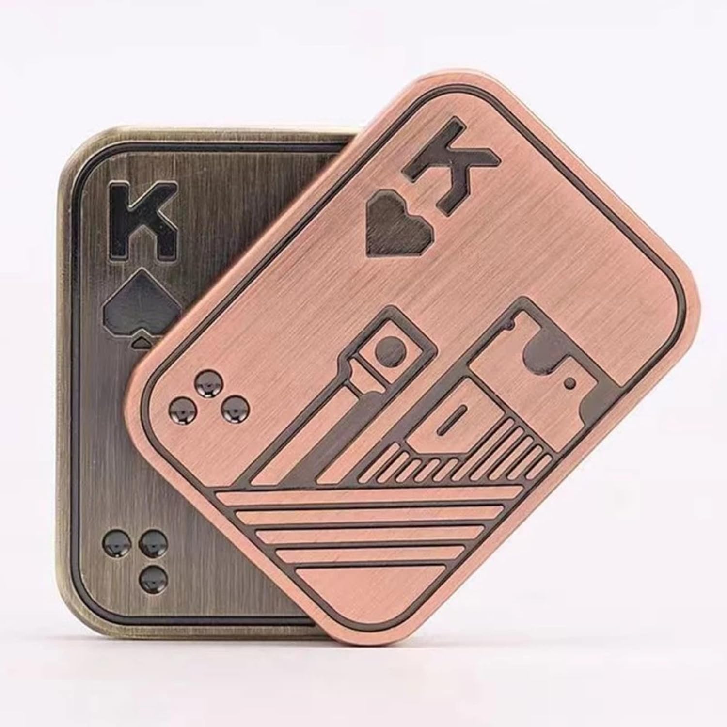 Skull Poker Style Magnetic Push Slider Adult Metal EDC Fidget Toys ...