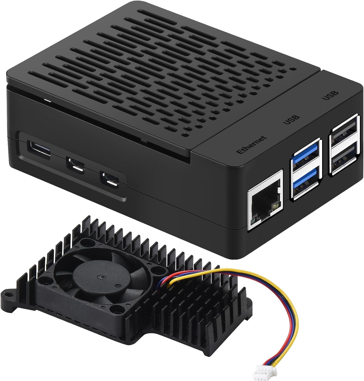 Amazon.com: iUniker Raspberry Pi 5 Case, Pi 5 Case Fan ABS Case with ...