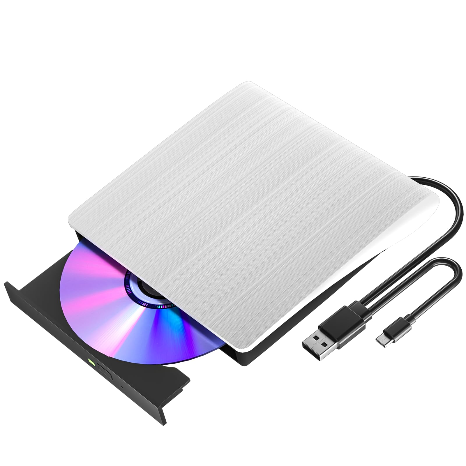 Amazon.com: External DVD Drive, CD ROM +/-RW Portable CD Burner, USB 3.0 Type-C CD/DVD Player ...