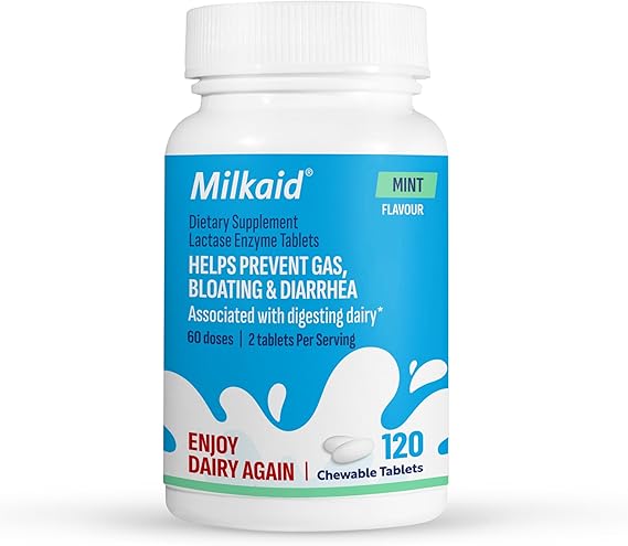 Amazon.com: Milkaid Lactase Enzyme Chewable Tablets for Lactose ...
