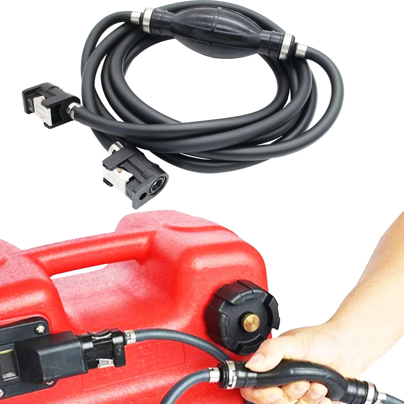 Amazon.com: Clear Fuel Line Assembly Hose, 3/8" (10mm) Marine Outboard ...