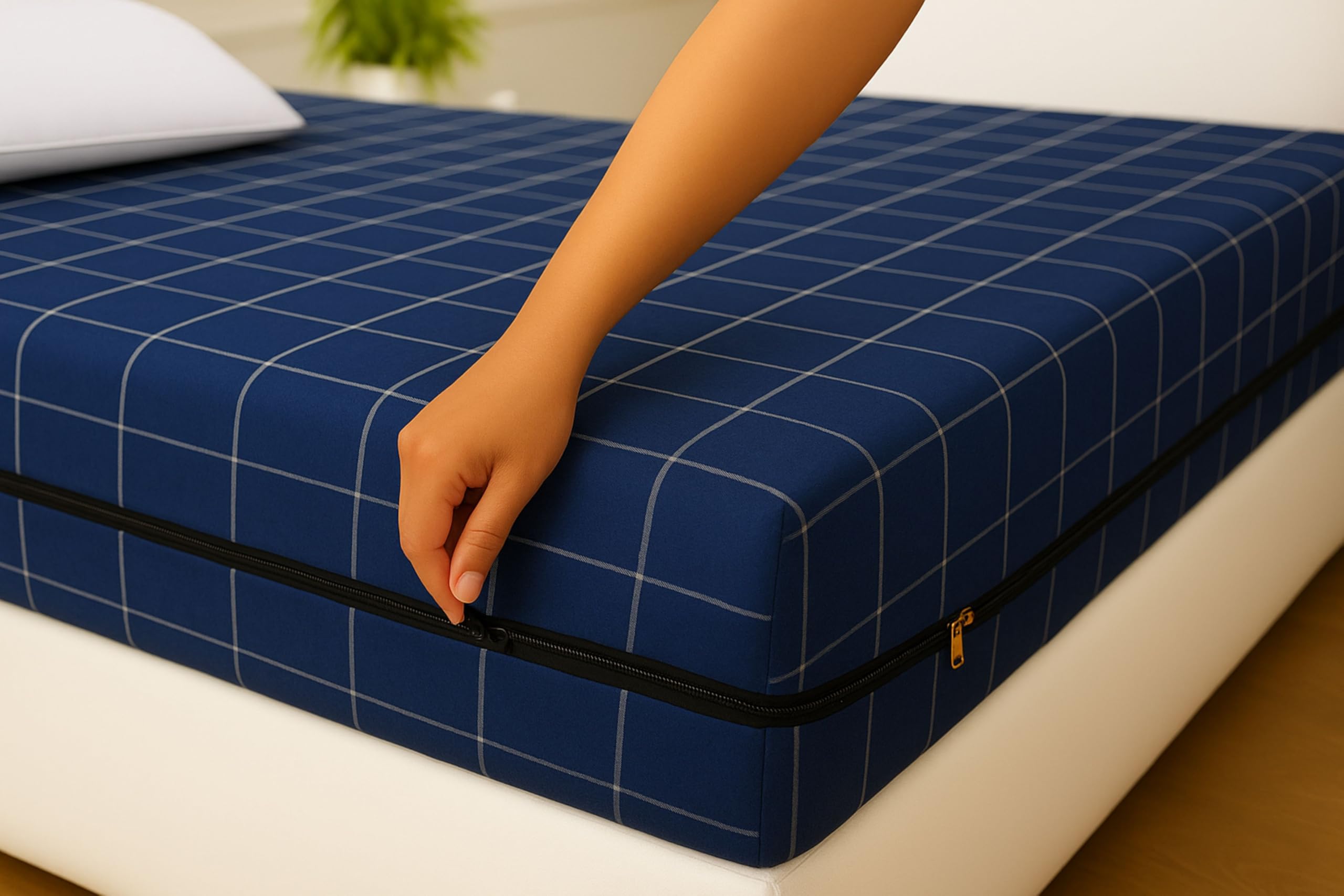 Buy House Fox Cotton Mattress Cover Single bed with Zipper| Non-Shrink ...