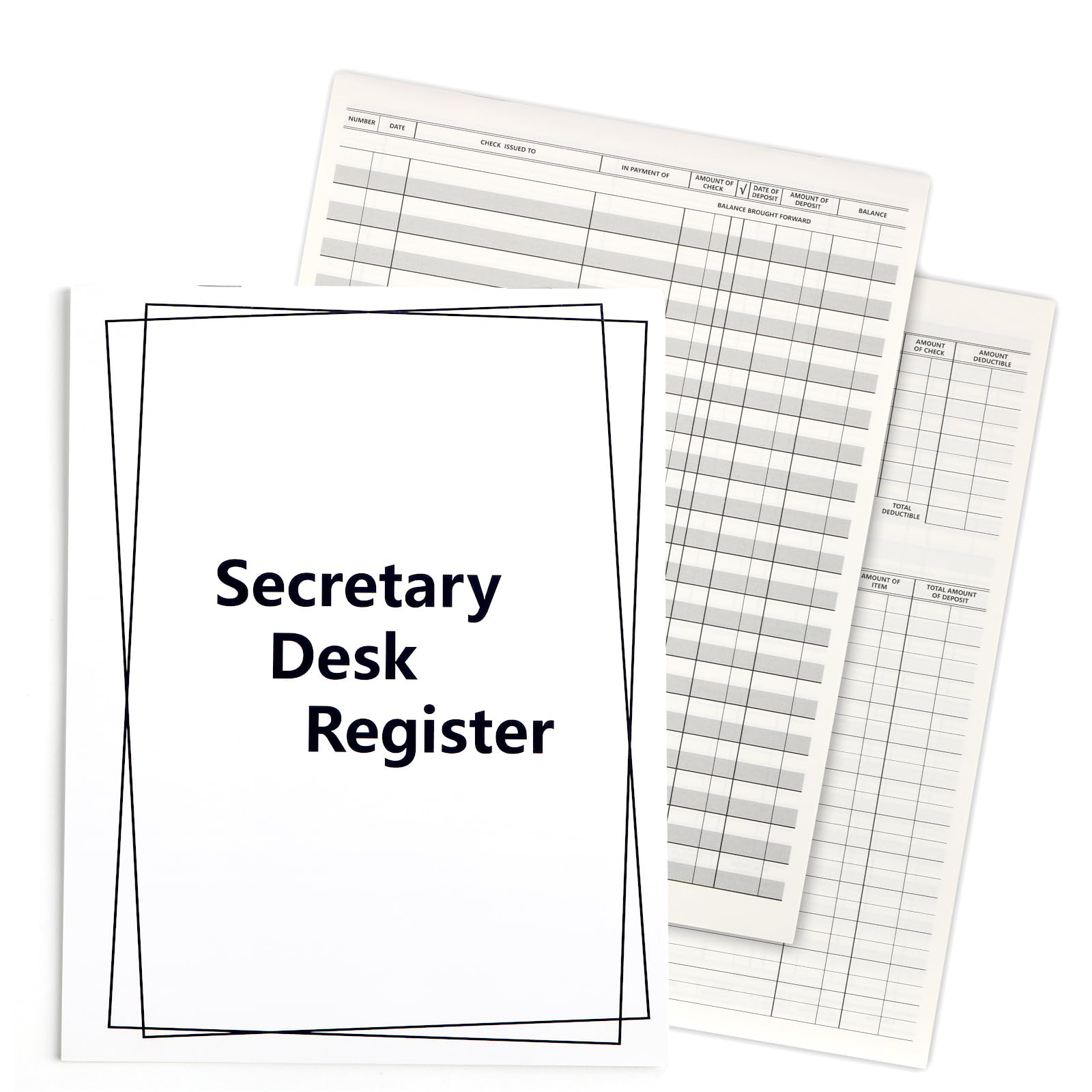 Amazon.com : Checkbook Transaction Register 6.4 * 8.25inch Secretary ...