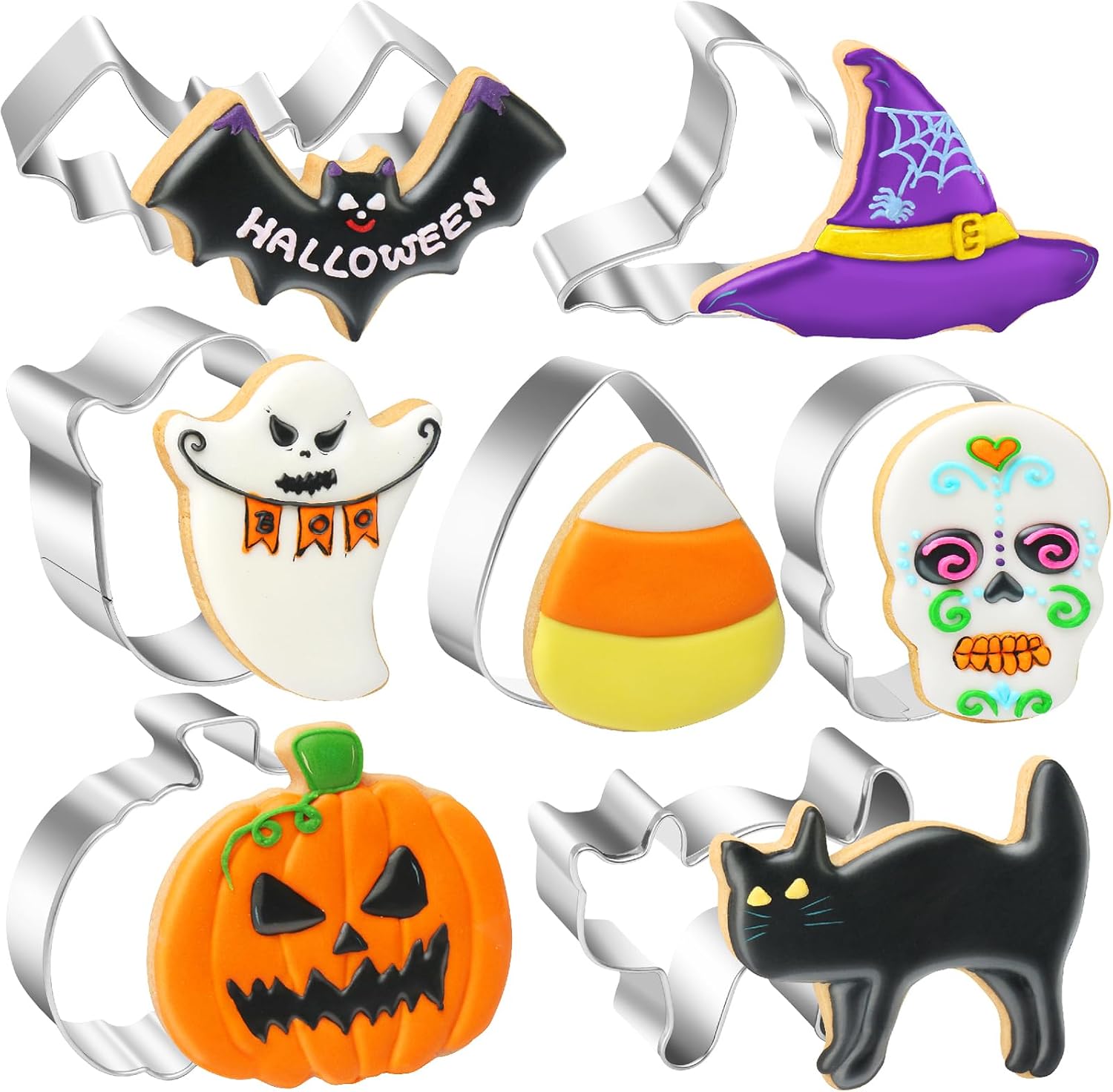 Amazon.com: 7PCS Halloween Cookie Cutters Set - Pumpkin Skull Bat Candy ...